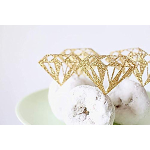 Bridal Shower Decorations, Diamond Cupcake Donut Toppers, Wedding Decorations, Set of 12