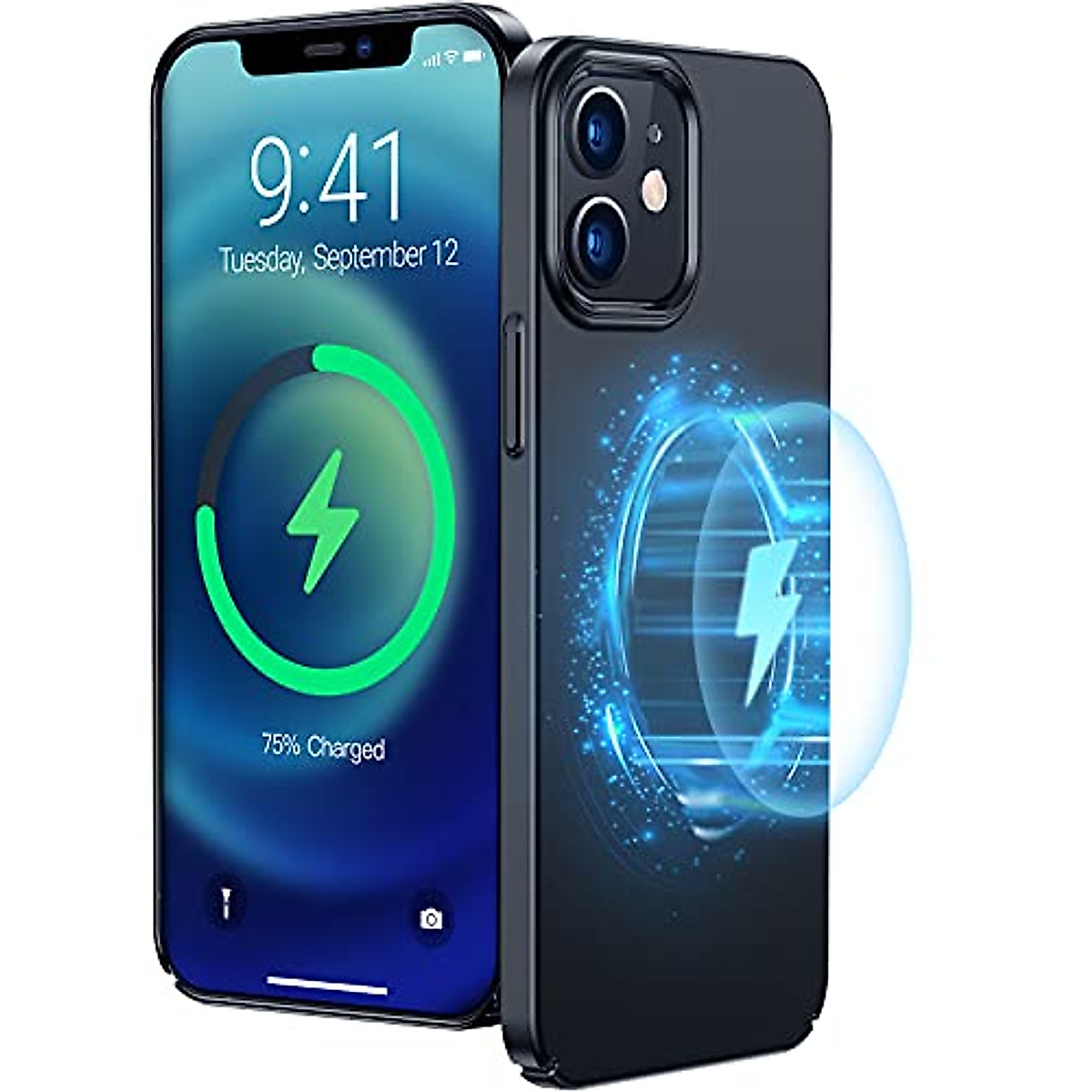 TORRAS Magnetic Slim Designed for iPhone 12 Pro Case/iPhone 12 Case Ultra Thin Durable Protection Hard Silky Matte Finish iPhone 12 MagSafe Case 6.1'', Graphite Black