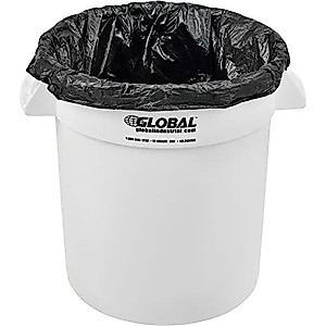 10 Gallon Plastic Trash Container, Garbage Can - White