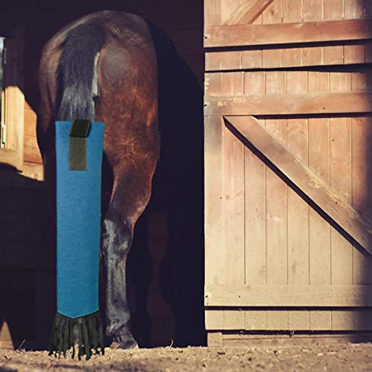 MagiDeal Bag with Fringe Non Slip Tail Wrap Tail Decor for Horse Equestrian Accessories Grooming Supplies, Blue