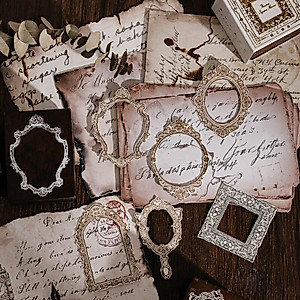 Rubber Stamps,Vintage Hollow Border Standard Stamp Frame Wooden Rubber Stamps for Card Making Journal Planner Scrapbooking Craft Supplies 7x5.3x2.4cm Style E