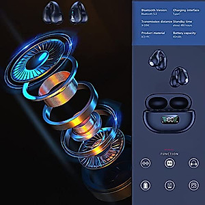 AAOCLO Wireless Ear Clip Bone Conduction Headphones, Wireless Bluetooth Headset, Bone Conduction Clip Ear Noise Reduction Sports Running Waterproof Noise Reduction (White)