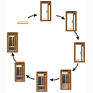 Dynamic Barcelona 1 to 2 Person Hemlock Wood Low EMF FAR Infrared Sauna For Home with LED Control Panel and Tempered Glass Door - Curbside Delivery