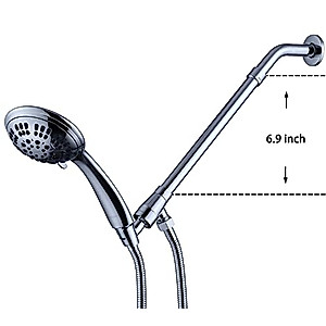G-Promise 10 Inches Shower Head Extension Arm, Shower Arm Extension, Shower Head Extender, Lower Shower Head, All Solid Brass Construction (Polished Chrome)
