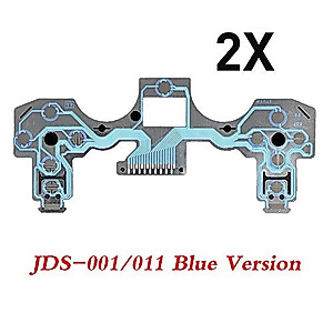 LeHang 2X Conductive Film Keypad Flex Cable Buttons Ribbon PCB Circuit Board Replacement Compatible with Sony Play Station 4 PS4 Dualshock 4 Pro Slim Controller (JDS-001/011) Blue