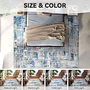 Area Rugs for Living Room Rug 5x7 Bedroom Rug Washable Carpet-Rugs for Bedroom Abstract Modern Rug Dining Room Rug Low Pile Contemporary Office Rug Non Slip Rug Colorful