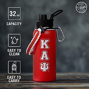 BBGreek Kappa Alpha Psi Fraternity Paraphernalia - Official Vendor - 32oz Rugged Tumbler with Paracord Carabiner - Nupe