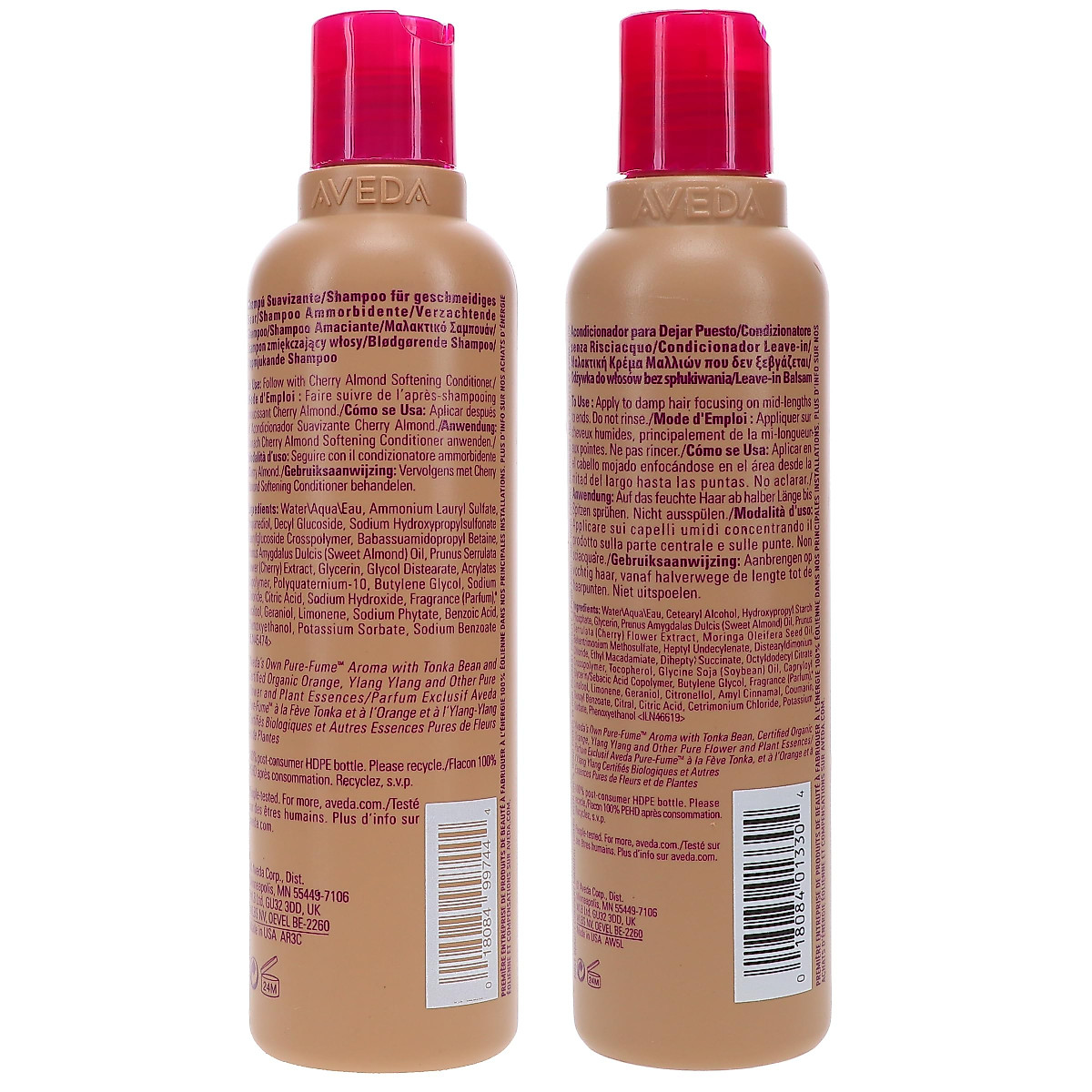 Aveda Cherry Almond Softening Shampoo 8.5 Oz & Leave in Conditioner 6.7 Oz