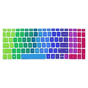 Silicone Keyboard Cover Compatible for for 15.6" HP Pavilion x360 15-br075nr, Pavilion 15-cc 15-cb Series 15-cc010nr 15-cb010nr, HP Envy x360 15m-bp 15m-bq Series, HP Envy 17.3" 17m-ae011dx (Rainbow)