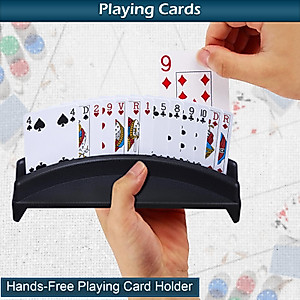 Home-X Playing Card Holder – 2 Pcs Portable Hands-Free Design Card Holders for Playing Cards - Playing Card Holders for Adults and Kids for Poker Parties, Family Game Nights (Cards not Included)