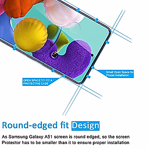 NEW'C [3 Pack] Designed for Samsung Galaxy A51 Screen Protector Tempered Glass, Case Friendly Ultra Resistant