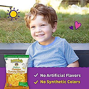 Annie's Organic Cheddar Cheesy Smiles, Baked Corn Puffs, 4 oz.