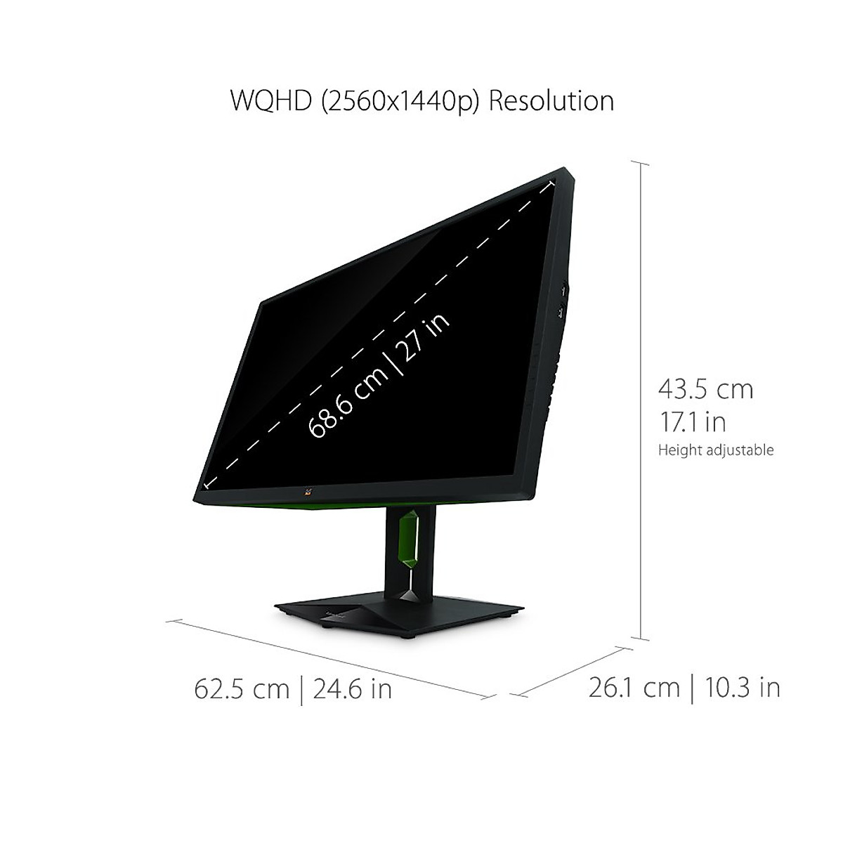 ViewSonic XG2760 27 Inch 1440p 165Hz 1ms Gsync Gaming Monitor with Eye Care Advanced Ergonomics HDMI and DP for Esports, Black
