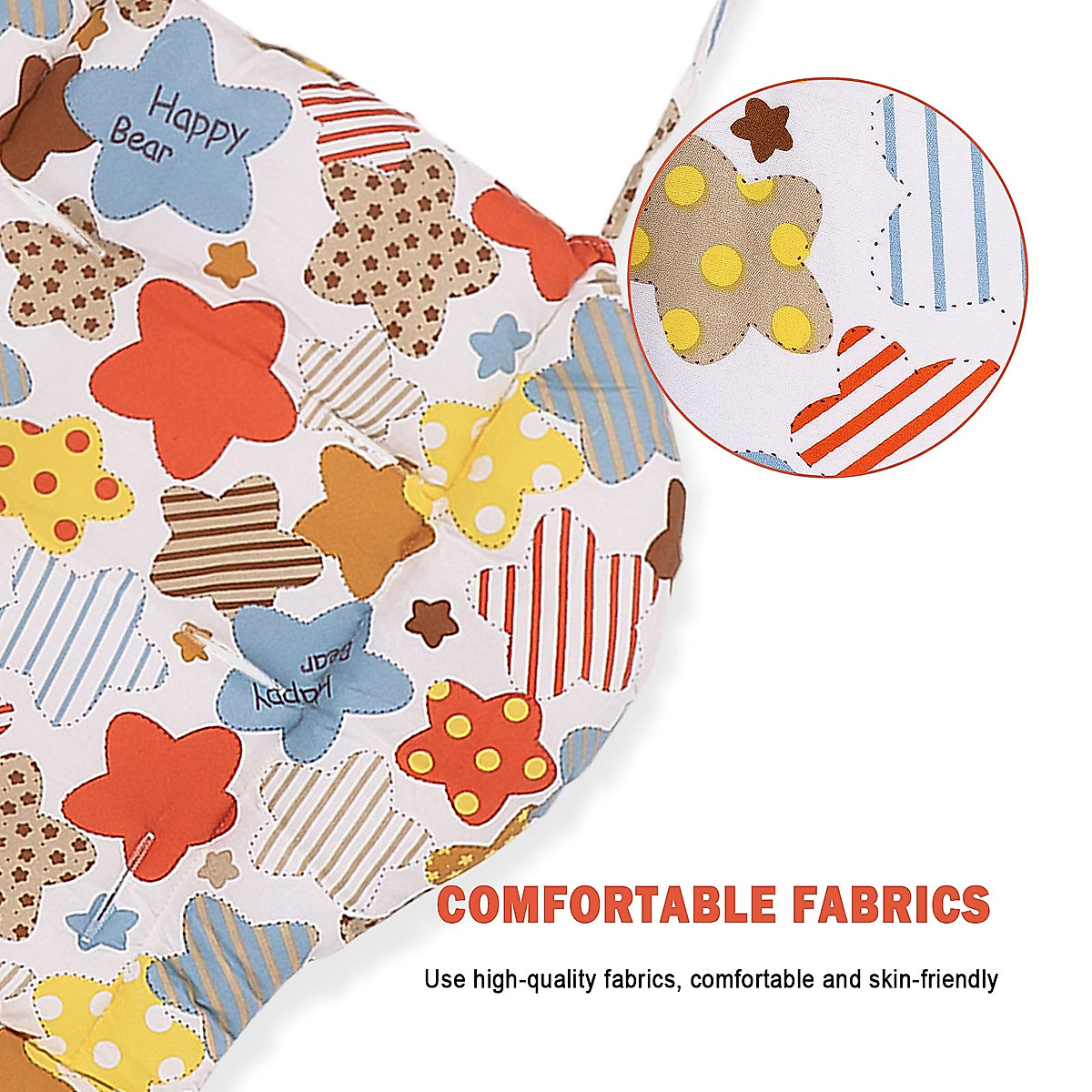 Lomgwumy High Chair Pad,high Chair Cover/seat Cushion, Light and Breathable, Soft and Comfortable, Cute Pattern, Suitable for Most High Chairs, Baby Dining Chairs (Color Stars Pattern)