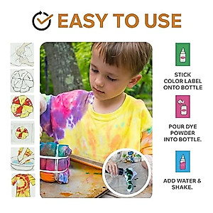 Mosaiz Tie Dye Kit, Tie Dye Party Kit for Adults and Large Groups, Permanent Fabric Dye Art Set, Spray Tie Dye for Creative Activities and DIY for Kids, Pre Filled, Non Toxic, Easy to Use, No Mess
