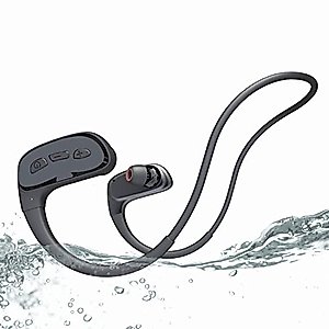 CYBORIS Waterproof Headphones, IPX8 Swimming Earbuds Bluetooth Earphones, Mp3 Player 32GB Memory & Built-in Bone Conduction Speaker, EQ Function Sports Earphones for Running, Diving, Swimming, Cycling