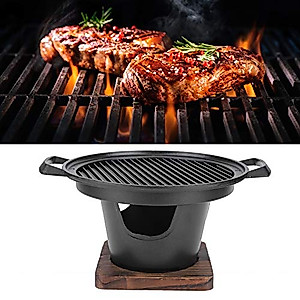 Barbecue Charcoal Grill, Household Portable Mini Smokeless BBQ Stove, 26x21x12.5cm Grill ,Heavy Duty Round with Thickened Plated Steel Grates for Outdoor Cooking Camping Picnics Beach