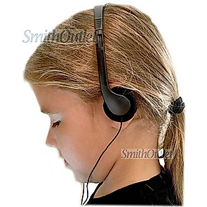 SmithOutlet 40 Pack Student Headphones in Bulk | Model SG-ID-08-40 | Wired 3.5 MM Jack Connectivity | for School, Classroom, Student Testing, Library, Computer Labs