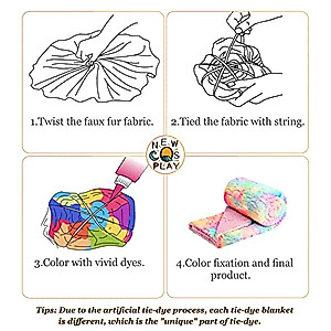 NEWCOSPLAY Super Soft Faux Fur Throw Blanket Premium Sherpa Backing Warm and Cozy Throw Decorative for Bedroom Sofa Floor (Dark Rainbow, Throw(40"x50"))