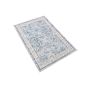 Unique Loom Paris Collection Pastel Tones Traditional Distressed Light Blue Area Rug (2' 2 x 3' 0)