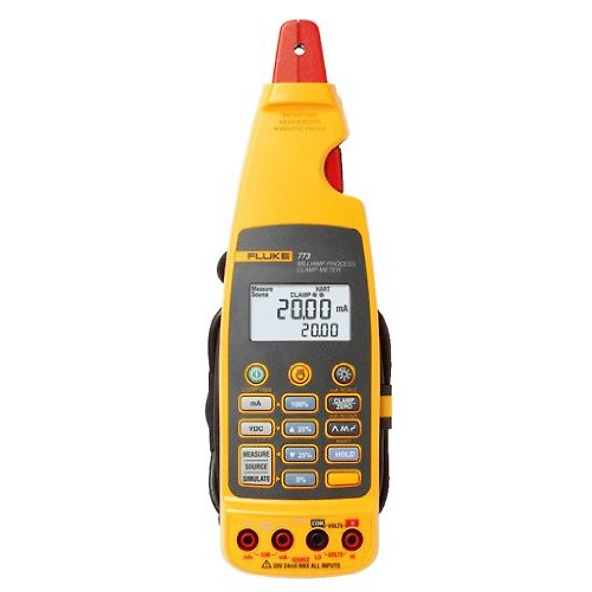 Fluke 773 Advanced Milliamp Process Clamp-Meter, 100mA DC, 0.01mA Resolution, Conductors to 4.5mm, Voltage Measurement with a NIST-Traceable Calibration Certificate with Data