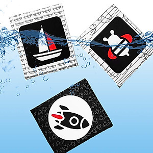 teytoy Black and White Baby Sensory Toys High Contrast Cards Cloth Fabric Soft Cards for Newborn 0-6 Months Visual Stimulation Early Development with Animals Fruit Number Shape Letter, 26 Pcs