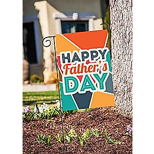 ShineSnow Happy Fathers Day Love Best Great Dad Garden Yard Flag 12"x 18" Double Sided Polyester Welcome House Flag Banners for Patio Lawn Outdoor Home Decor