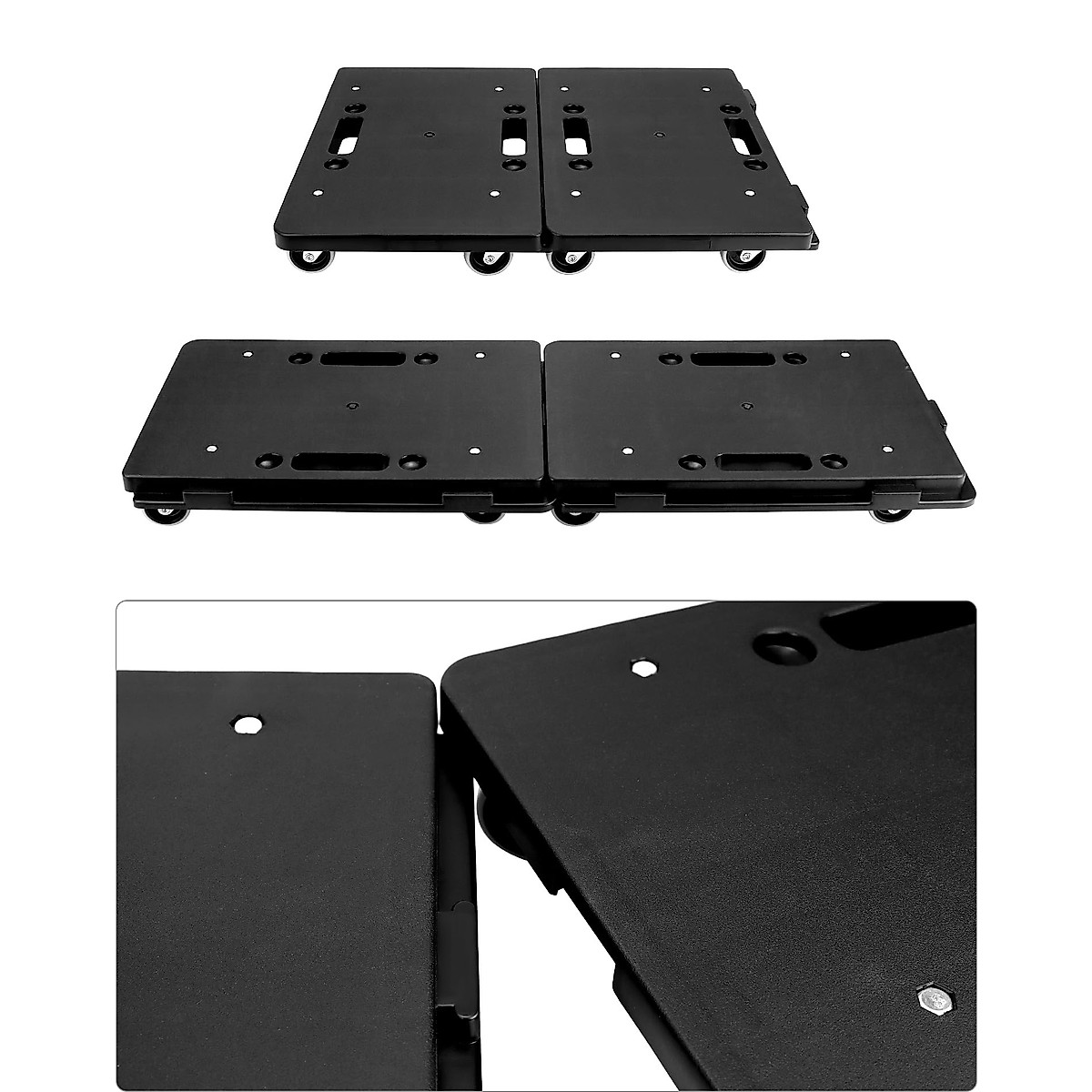 QWORK Furniture Moving Dolly with Wheels, 2 Pack Moving Rollers Leg Dollies, Portable Furniture Movers, 440 Lbs Capacity Small Flat Dolly