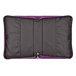 Christian Art Gifts Women's Fashion Bible Cover Blessed Butterfly Jeremiah 17:7, Purple Floral Faux Leather, XL