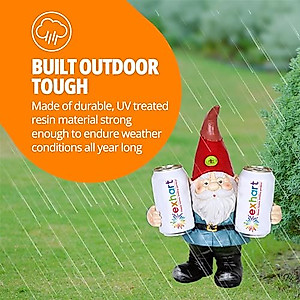 Exhart Garden Gnome, Double Fisting Two Can Timmy Garden Statue, Funny Outdoor Garden Decoration, 10 x 13.5 Inch