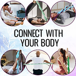 [NEW 2023] TECEUM Stretching Strap for Yoga & Physical Therapy – 10 Loops – Choice of materials & colors – Non-elastic Leg Stretch Out Straps for Stretching, Exercising, Pilates, Post-injury