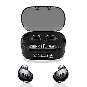 Volt Plus TECH Wireless V5.1 PRO Earbuds Compatible with Samsung QLED 4K Q70B Smart TV IPX3 Bluetooth Touch Waterproof/Sweatproof/Noise Reduction with Mic (Black)
