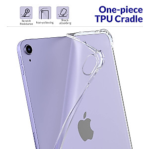 MoKo Clear Case for iPad Air 6th 11 Inch (M2) 2024, iPad Air 5th/4th Generation 10.9 Inch (2022/2020), Case with Soft TPU Reinforced Corner, Anti-Scratch Case for iPad Air 11 in & Air 10.9 in, Clear