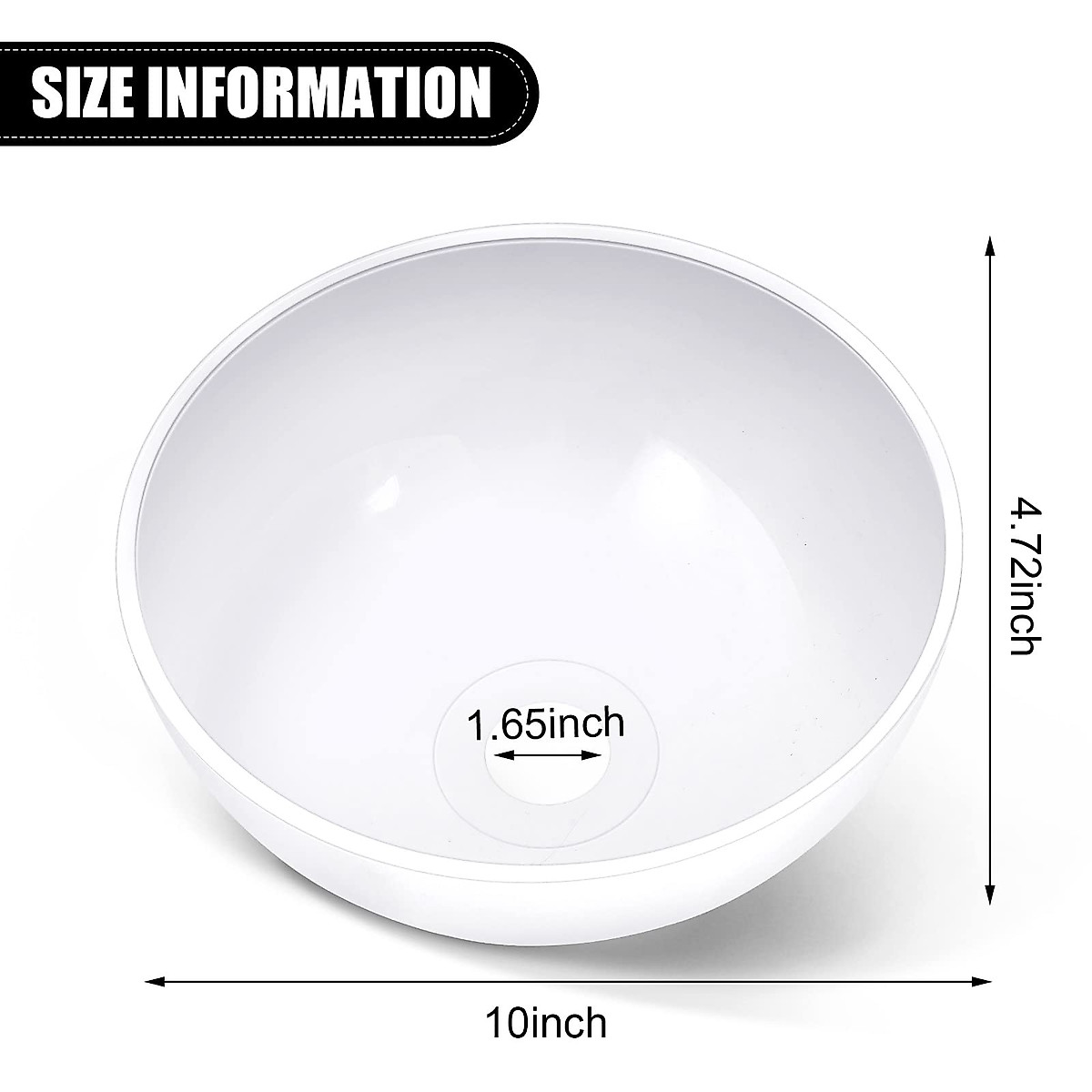 Hortsun Replacement Lamp Shade 4 Pcs White Replacement Plastic Lampshade 2 Pack 1.65" Fitter 10" Diameter Bowl Shape 2 Pack 1.97" Bottom Size Horseshoe Shape for LED Torchiere Floor Lamps Upright