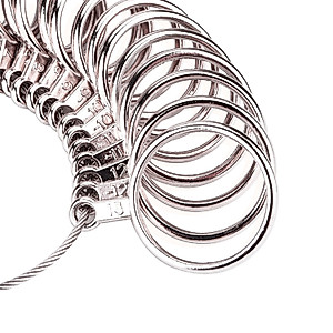 MUDDER Stainless Steel Finger Sizer Measuring Ring Tool, Size 1-13 with Half Size, 27 Pcs