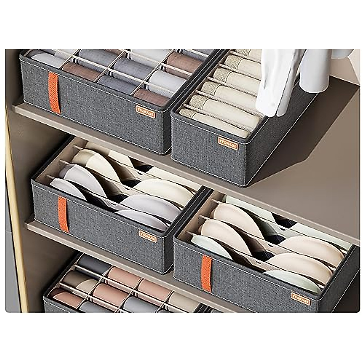 hebje Underwear Storage Box for Socks Panty Storage Drawer Compartment Multifunctional Household Wardrobe Sorting Box