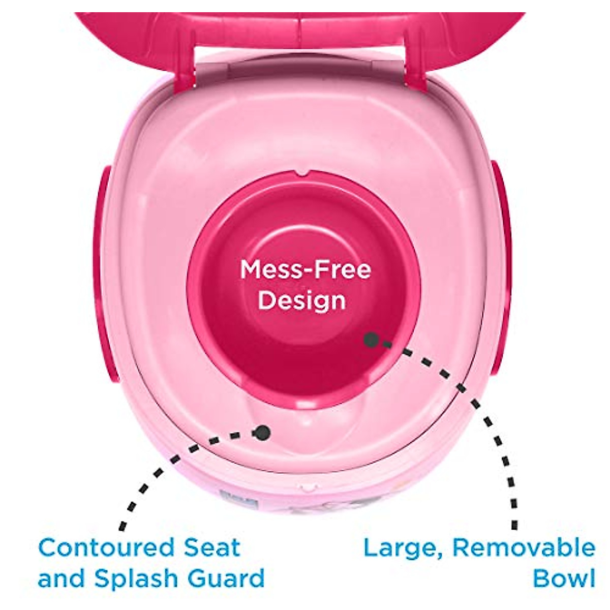 Disney's Minnie Mouse Made You Smile 3-in-1 Potty Training System for Toilet Training Kids, Multi-Stage Potty Training - Floor Potty, Detachable Potty Ring, Step Stool|Toilet Seat for Kids&Toddlers