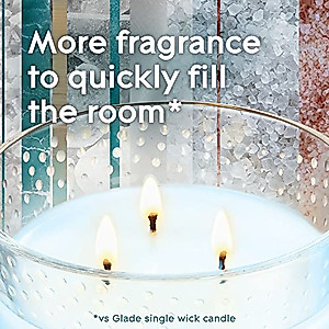 Glade Candle Sky & Sea Salt, Fragrance Candle Infused with Essential Oils, Air Freshener Candle, 3-Wick Candle, 6.8 Oz, 3 Count