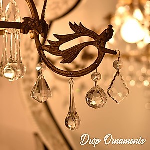 IndianShelf 20 Glass Christmas Ornaments- Clear Glass Ornaments- Chandelier Crystals- Chandelier Drop Ornaments- Glass Teardrop Clear Christmas Ornaments-Hanging Crystals for Centerpieces -3"