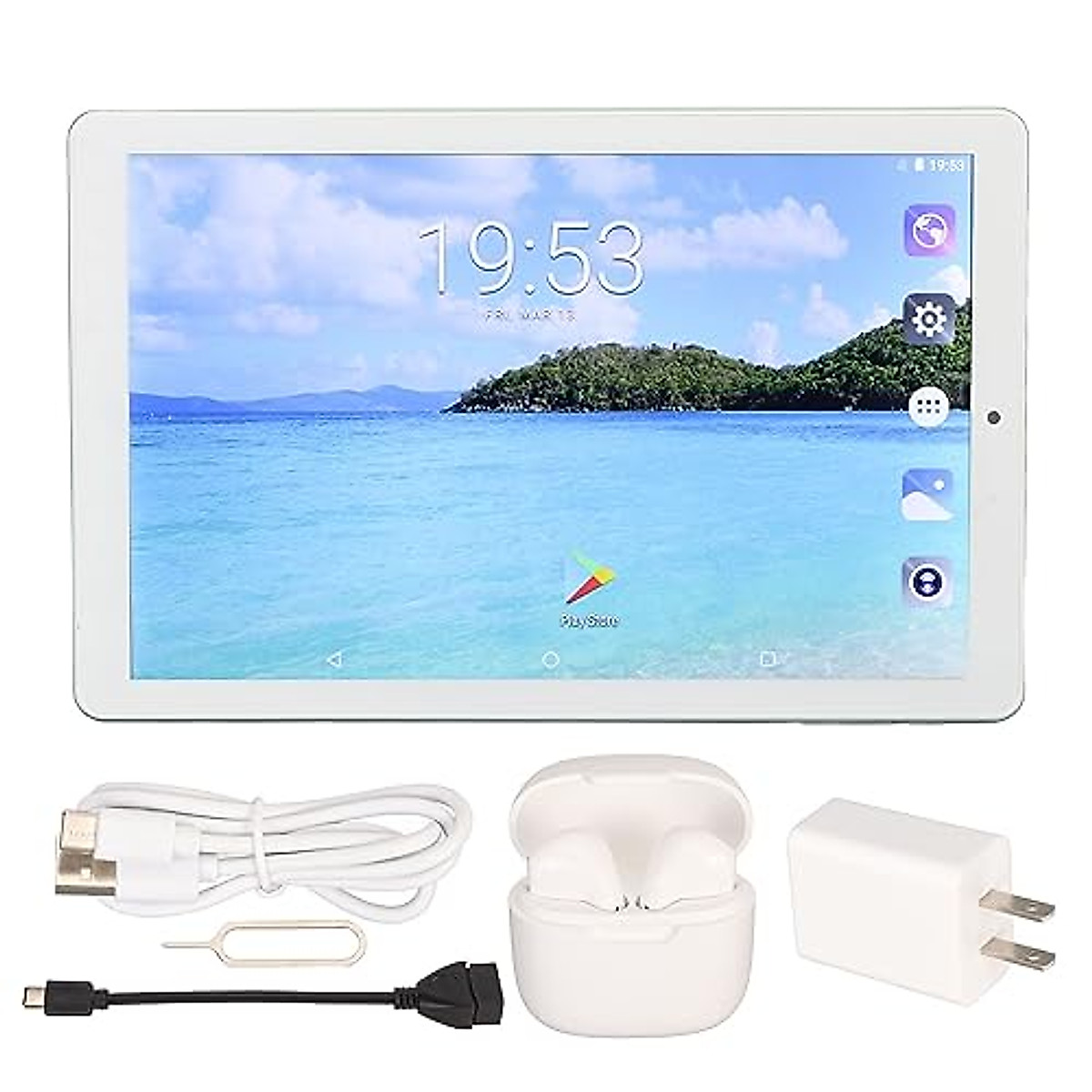 Luqeeg 10.1 Inch Tablet, 8MP 16MP Camera Dual SIM Tablet 100-240V (US Plug)