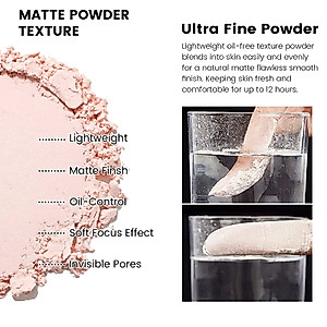 Loose Face Powder,Matte Setting Powder Oil Control,Minimizes Pores Long Lasting Waterproof Setting Powder,Loose Setting Powder for Oily Skin Translucent for Setting or Foundation, Lightweight, Matte Ultra Flawless Finish(02#Pink)