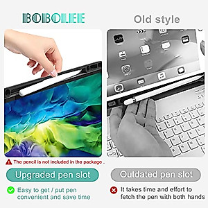 BOBOLEE Case Keyboard for iPad Pro 12.9 inch (6th, 5th, 4th, 3rd Gen), Wireless Detachable BT Backlit 7 Colors, 360° Rotatable Smart Folio Slim Cover Shell with Pen Holder