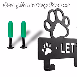 XSCQ 5-Hooks Dog Leash Holder for Wall,Doorway Dog Hooks for Wall,Dog Outdoor Stuffs Storager Rack for Hanging Dog Vest Harness,Leash,Collar,Keys,Dog Iron Leash Hooks for Wall (A-Black)