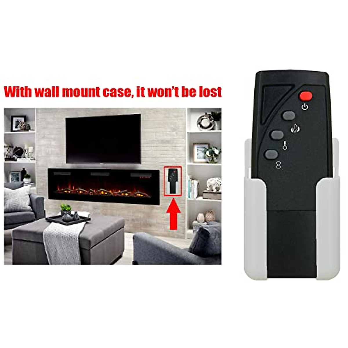 Replacement Remote Control for Twin Star Duraflame DFI-5010-04 DFI-5010-05 DFI-5010-06 DFI-5010-07 DFI-5010-02-3A 3D Electric Fireplace Heater Stove Heater