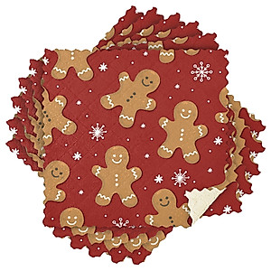Christmas Cookie Kitchen Cloth Dish Towels Gingerbread Snowflake Kitchen Cloths Dishcloths Highly Absorbent Dust Dirty Cleaning Supply Kitchen Tableware Car Pack of 6 11x11 in