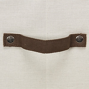 Household Essentials Natural 537 Vision Storage Box with Lid and Handles | Charger Plates and Platters Canvas with Brown Trim