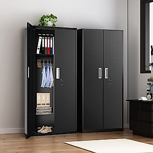 TOPKEY Metal Storage Locker Cabinet for Home Office and Garage with Adjustable Shelves and Lockable Door