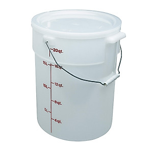 Cambro RFSC12148 White Poly Lid for 12 / 18 / 22 Qt Round Containers(Pack of 6)