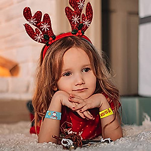 MSEAANBK 48 PCS Christmas Slap Bracelets, Christmas Toys for Kids Boys Girls, Xmas Santa Reindeer Snap Bracelet for Kids Christmas Stocking Stuffers Bag Filler Party Favor Supply