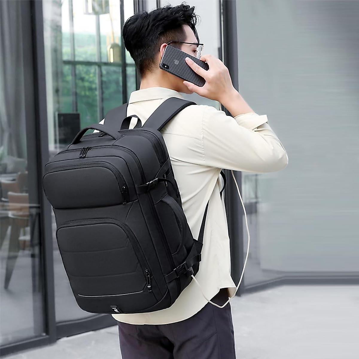 palamea Spirit Airlines Personal Item Backpack 18x14x8inch, Underseat Carry On Bag for Airplanes 40L Expandable Travel Backpacks Laptop Backpacks